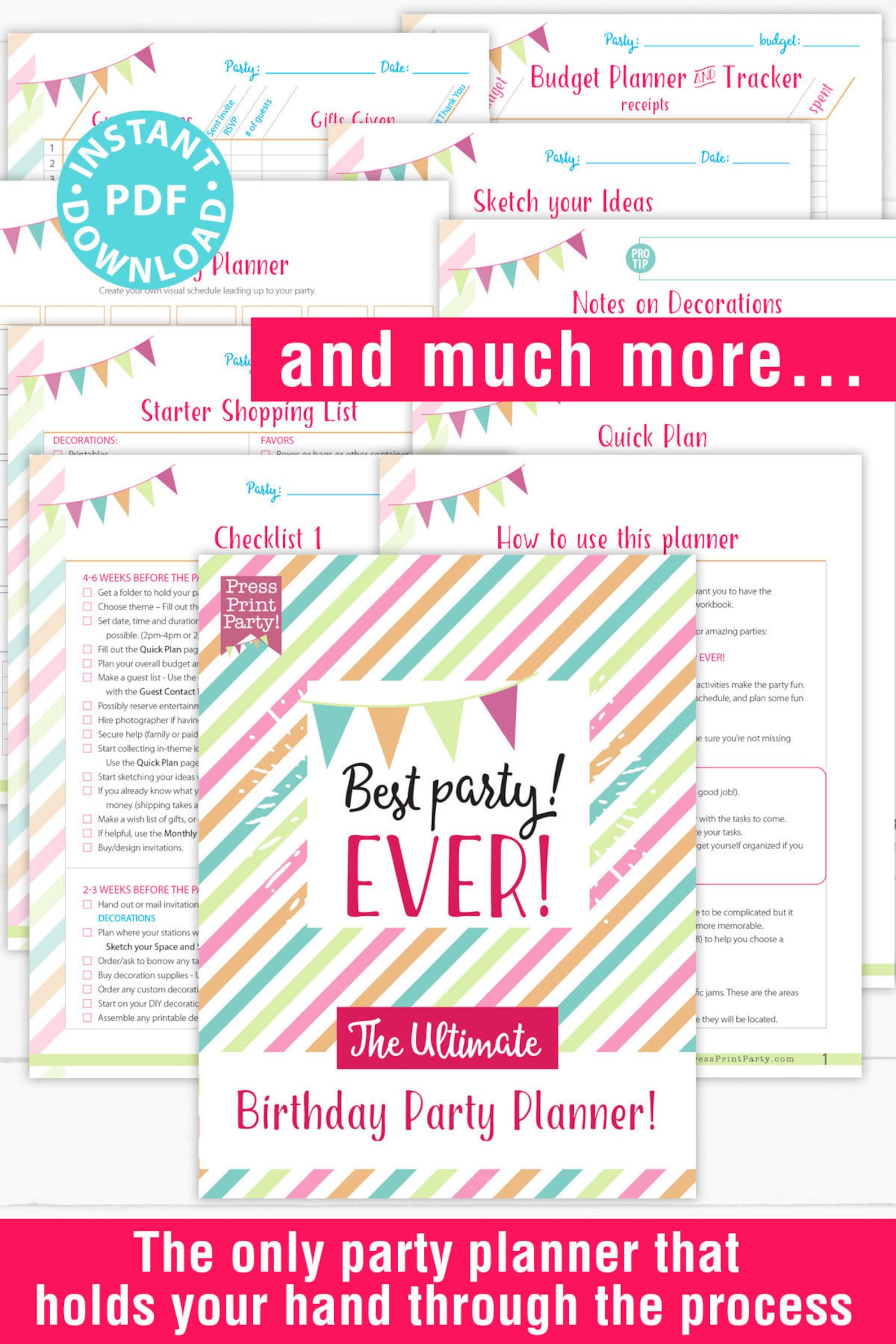 Ultimate Birthday Party Planner Checklist and Templates, Birthday Party ...