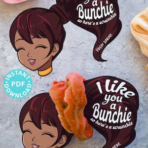 Scrunchie Holder Tags Printable, 8 Girl Designs Included, I Like You a ...