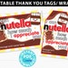 Nutella Teacher Thank You Gift Tags Printable, Teacher Appreciation ...