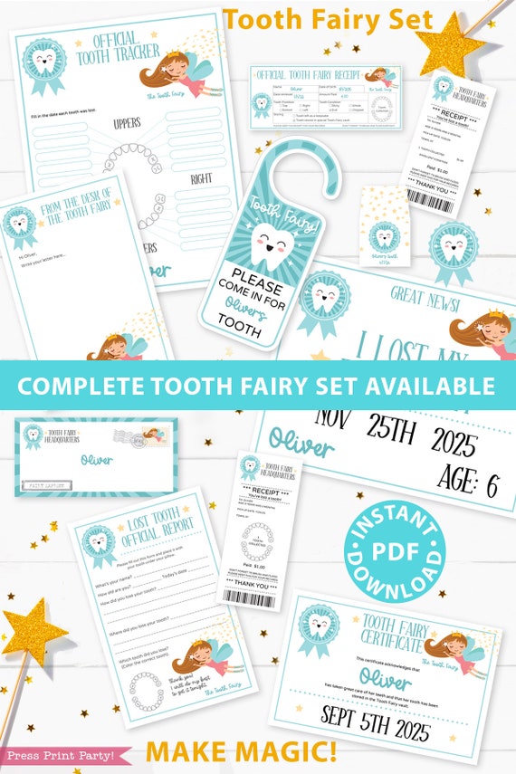 Baby Teeth Chart With The Tooth Fairy Printable Lost Tooth
