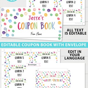 EDITABLE Coupons Template, for Dads Moms Kids Teens Custom Personalized ...
