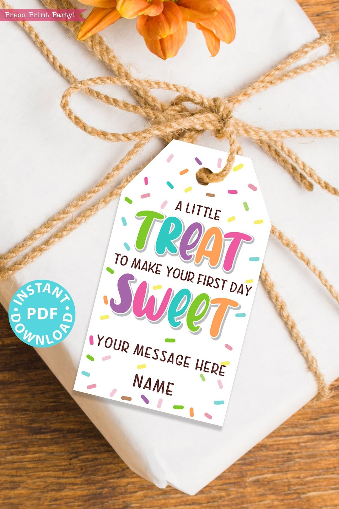 EDITABLE Back to School Gift Tags Printable, First Day of School Gift ...