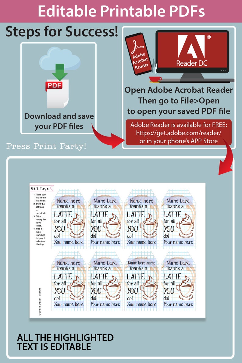 EDITABLE Teacher Appreciation Gift Tags Printable Thank You | Etsy