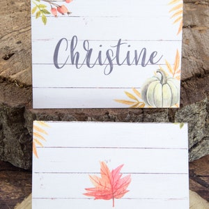 Thanksgiving Place Cards Printable Green Fall Pumpkin Place Card ...
