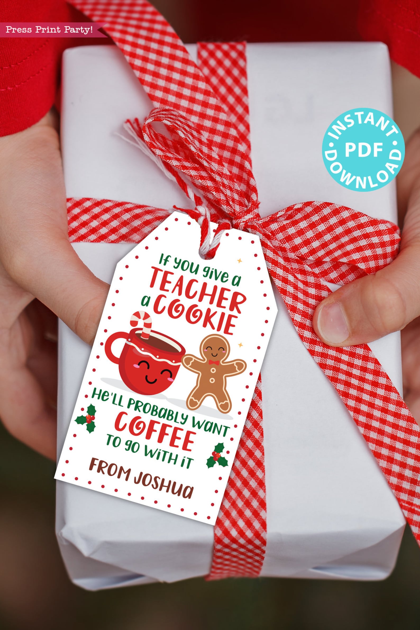 EDITABLE Christmas Teacher Appreciation Gift Tags Printable - Etsy