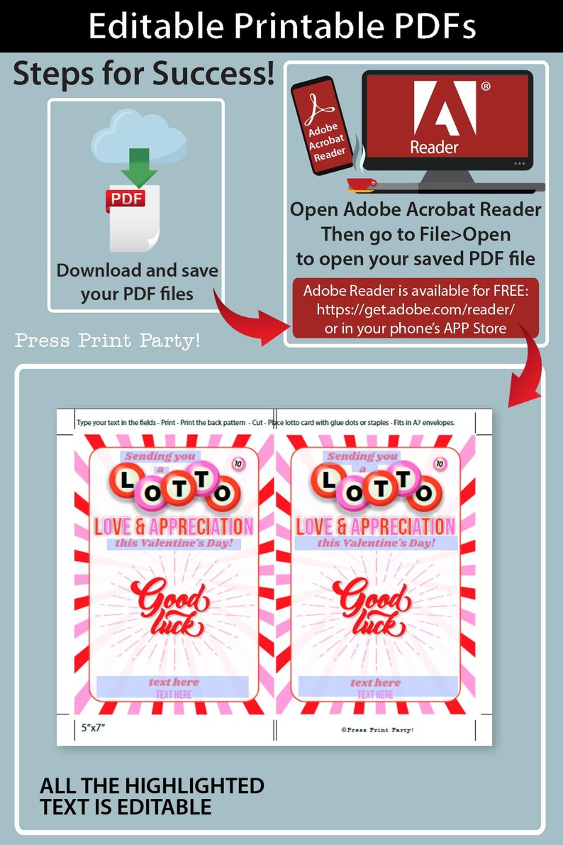 Valentine Lottery Ticket Holder Printable Love Lotto Scratcher ...