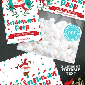 8 EDITABLE Christmas Treat Bag Toppers and Tags Set, Elf Kisses ...