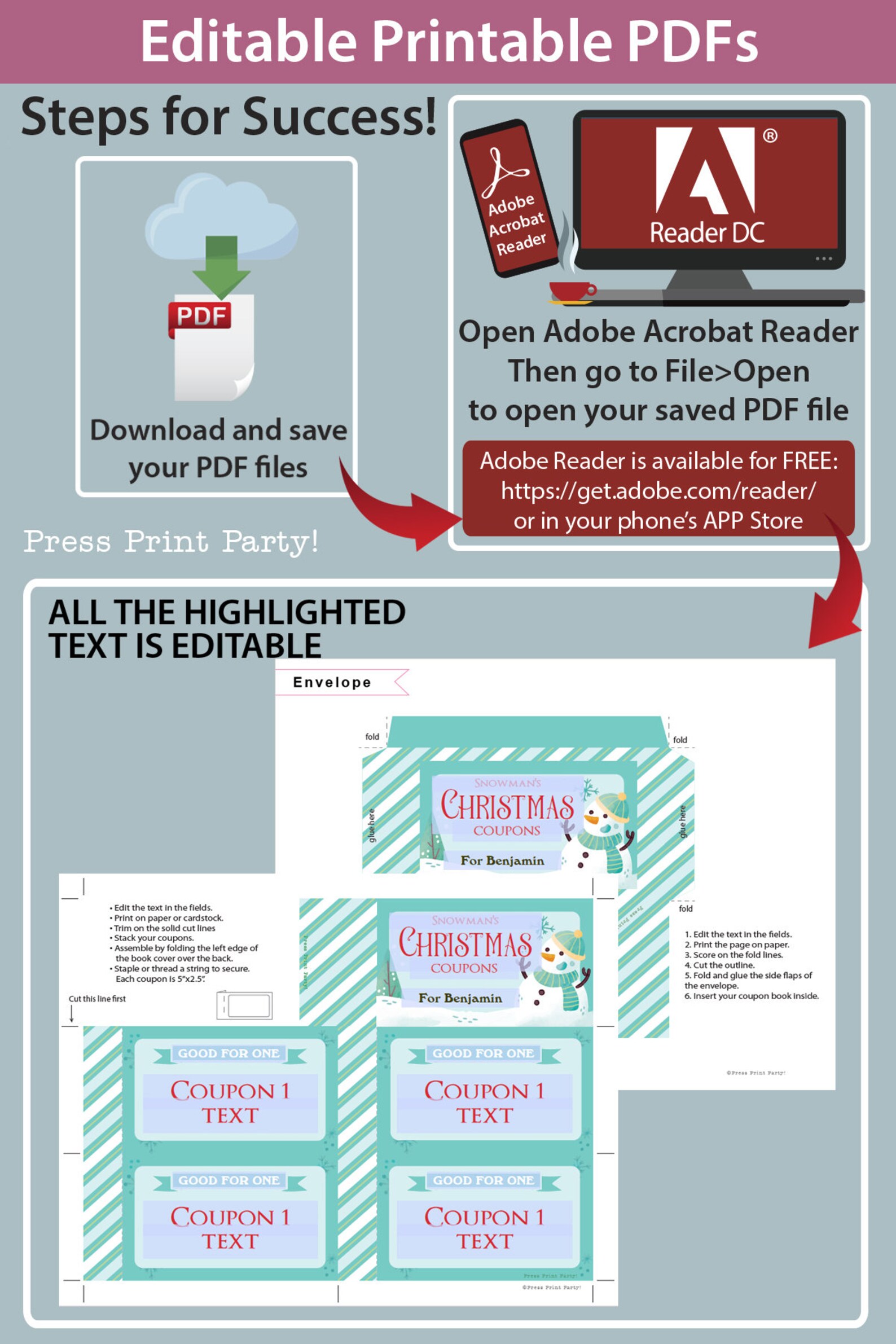 Christmas Coupon Book Printable Template, From Santa Gift Idea ...