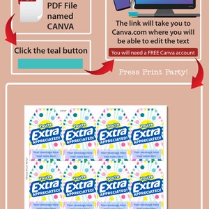 Extra Gum Thank You Gift Tag Printable You're Extra Appreciated Favor ...