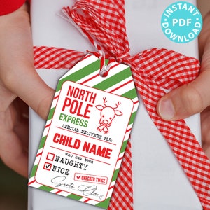 EDITABLE Christmas Gift Tags Printable, From Santa's Workshop Tag, Kids ...