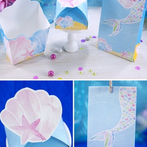 Mermaid Birthday Party Printables, Mermaid Party Favor, Mermail Tail ...