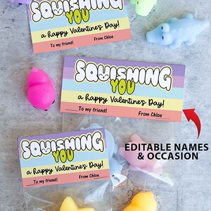 Squishy Valentine Cards and Bag Toppers Printable, Kids Valentines ...