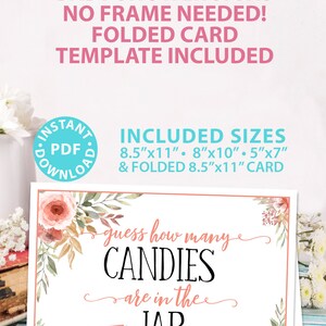 Guess How Many Game Sign Printable, W Editable Text for Items ...