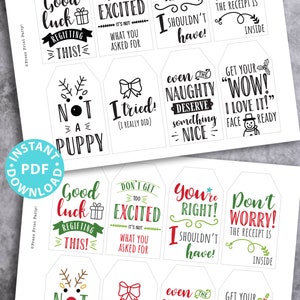 160 Funny Gift Tags for Christmas Printable White Elephant Sarcastic ...