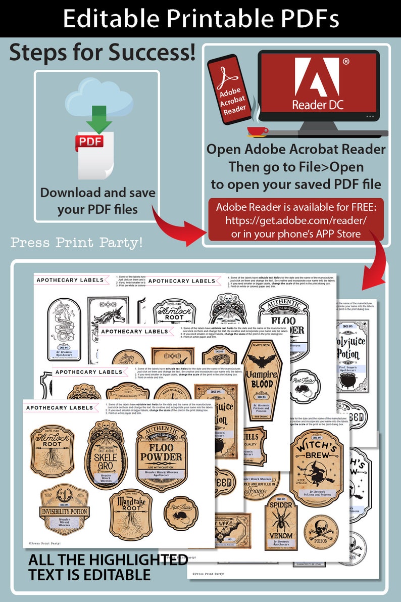 Wizard Potion Labels Printables HP Polyjuice Potion Label - Etsy