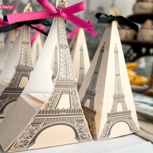 Eiffel Tower Favor Box Printable, Pyramid Box, DIY, Paris Party, Paris ...