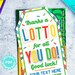Thanks a Lotto for All You Do Gift Tag Printable, 2 Lines of Editable ...