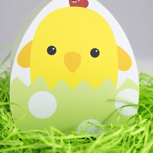 Easter Egg Chick Favor Box, Easter Basket Treat Boxes Printable, Dots ...