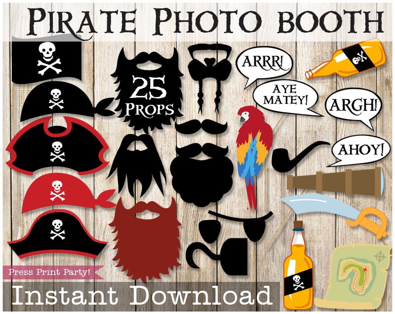 Pirate Photo Booth Props Pirate Party Pirate Birthday | Etsy Canada