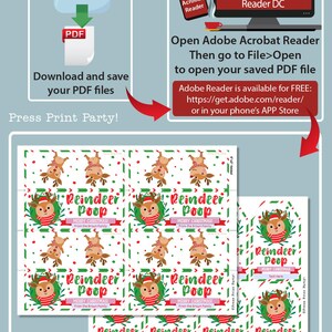 Reindeer Poop Christmas Treat Bag Topper & Tag Editable Classroom ...