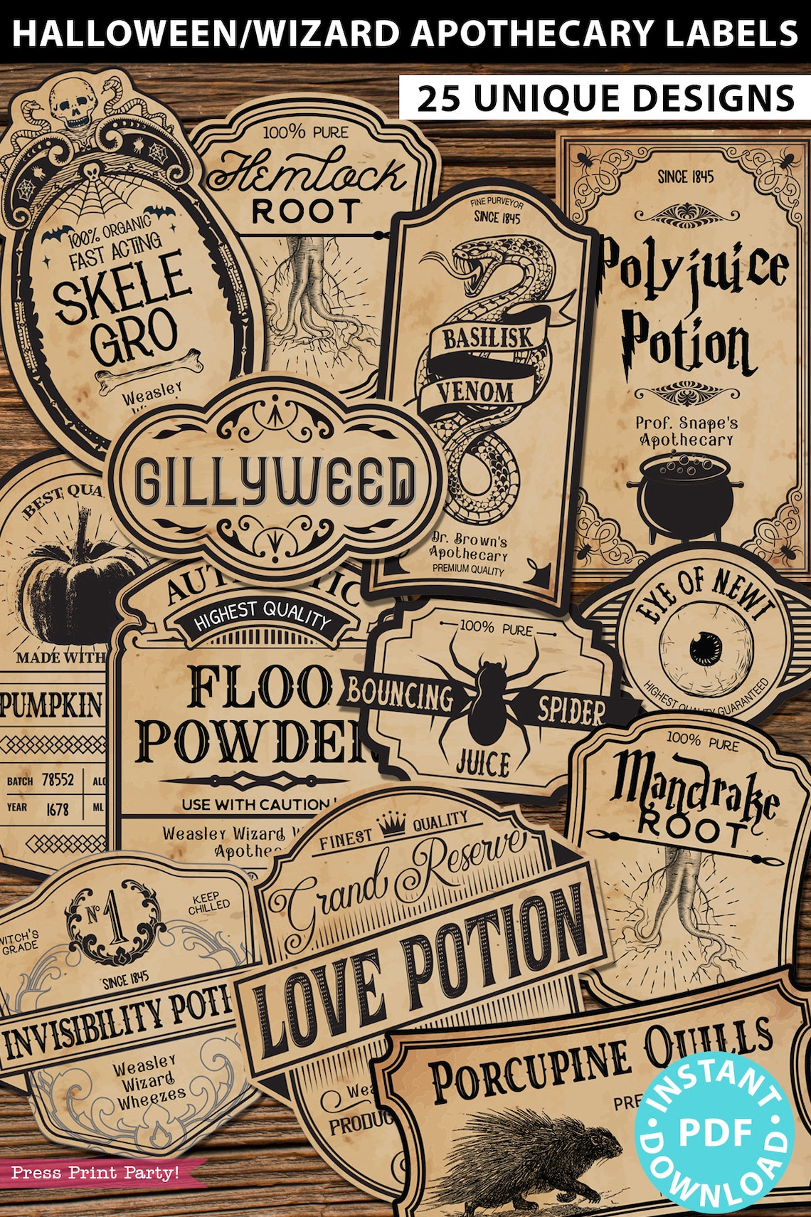 Wizard Potion Labels Printables HP Polyjuice Potion Label - Etsy