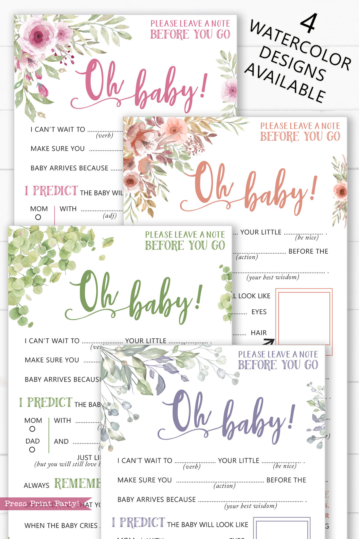 Baby Advice Card Baby Shower Printable Game Funny Baby Mad | Etsy