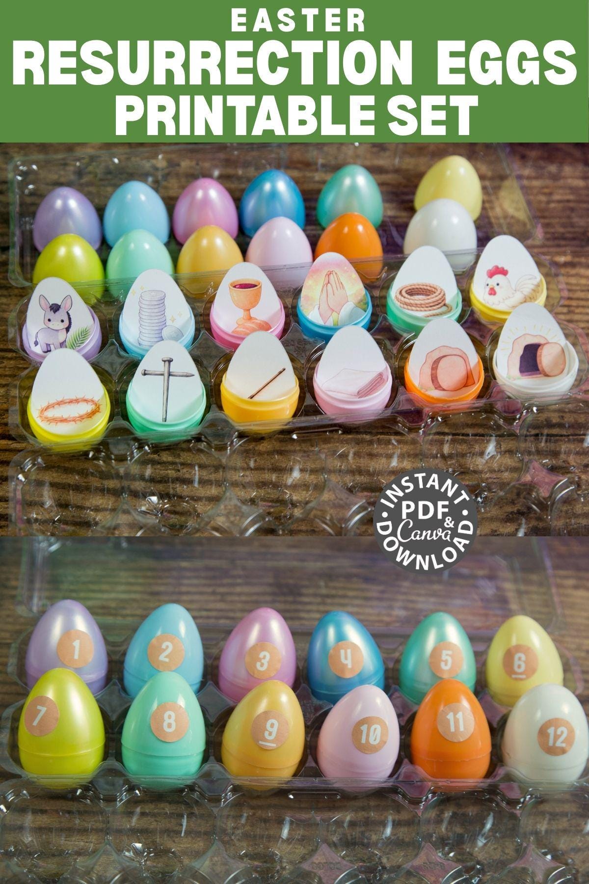 Easter Resurrection Eggs Printable Set, Christian Bible Story Activity ...