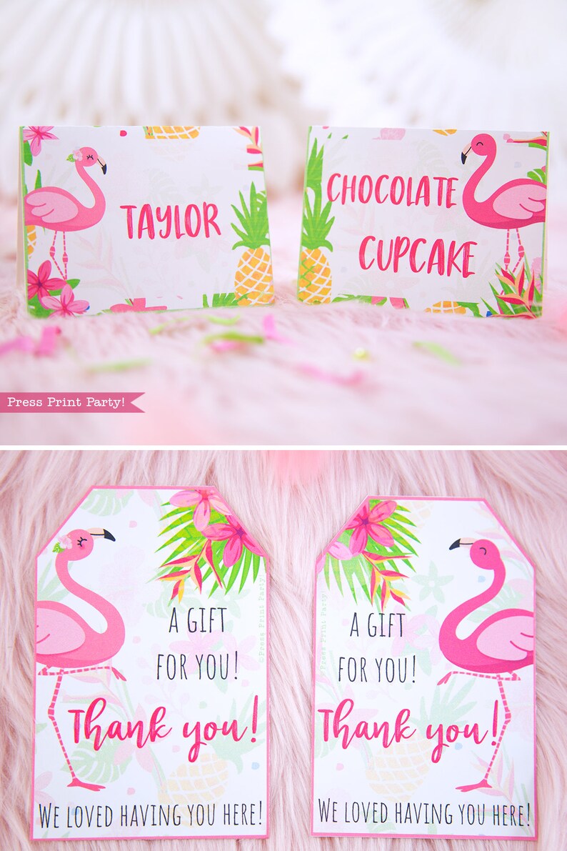 Tropical Flamingo Decorations Printable Birthday Party - Etsy