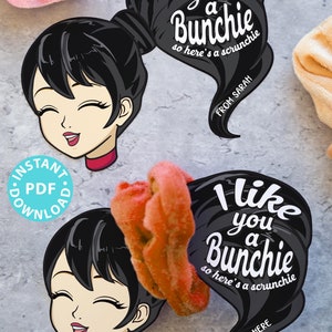 Scrunchie Holder Tags Printable, 8 Girl Designs Included, I Like You a ...