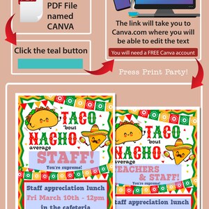 Employee Appreciation Day Sign Printable, Taco 'bout Nacho Average ...