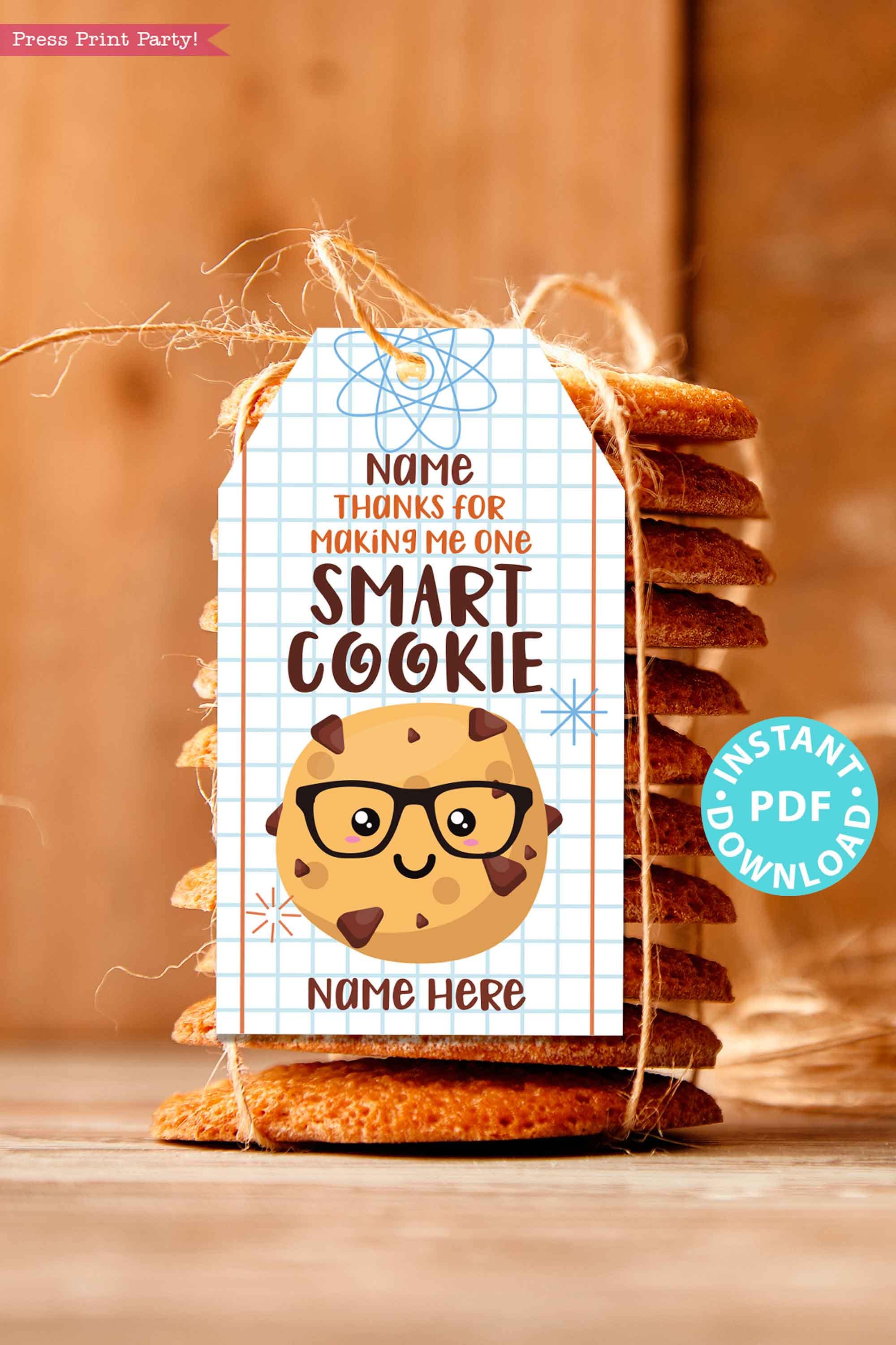 EDITABLE Teacher Appreciation Gift Tags Printable for Cookies "thanks ...