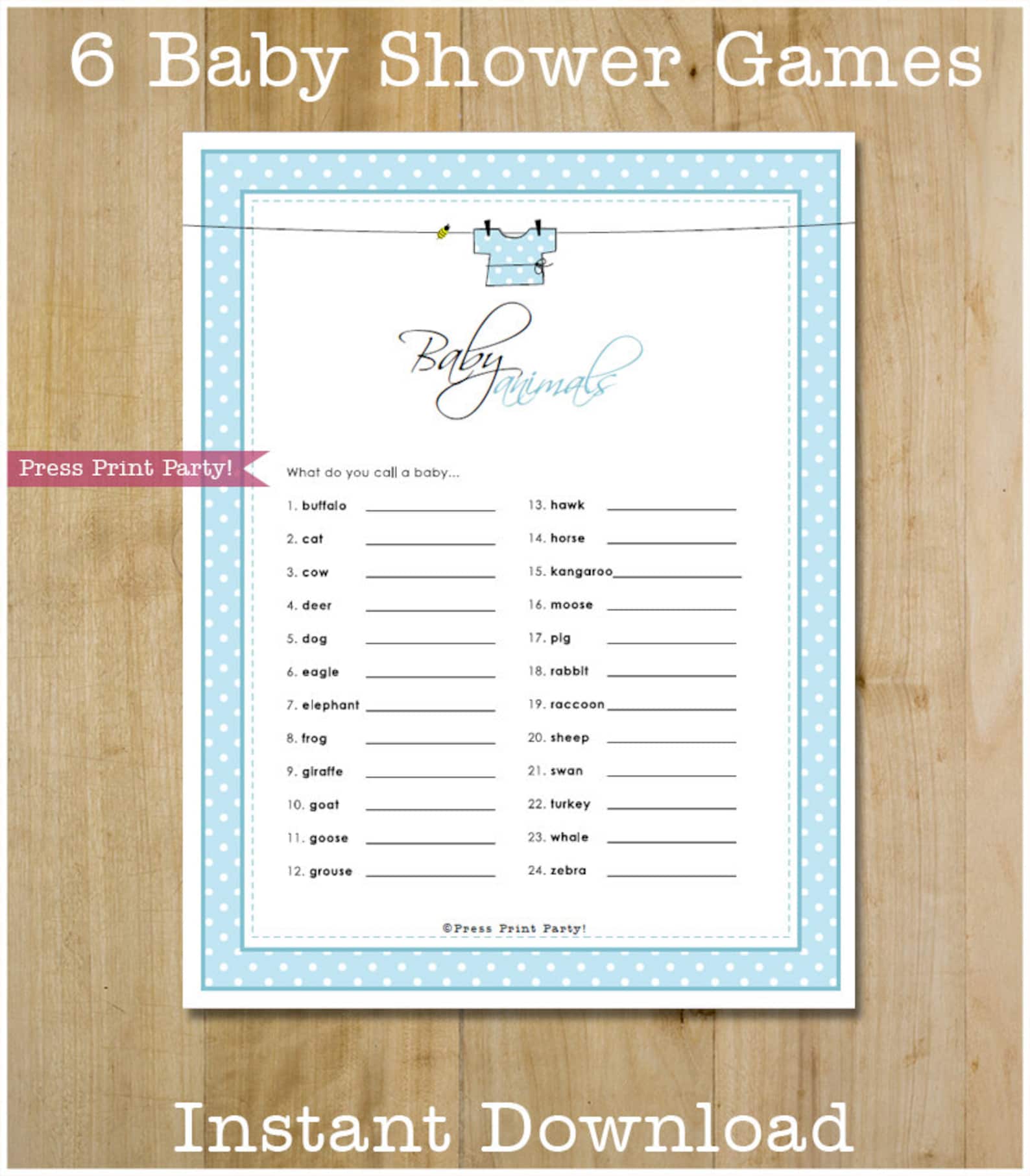 Baby Shower Games Boy Baby Shower Game Pack Baby Boy Blue | Etsy