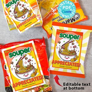 Teacher Thank You Gift Tags Printable, Ramen Soup, Teacher Appreciation ...