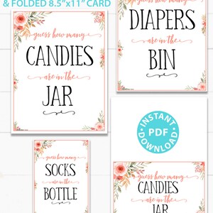 Guess How Many Game Sign Printable, W Editable Text for Items ...