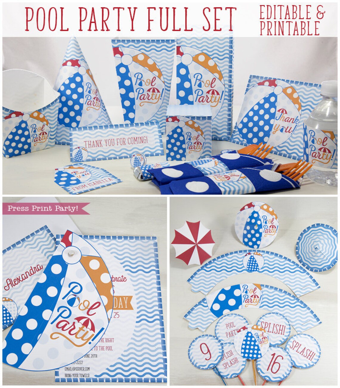 Pool Party Decorations Pool Party Birthday Decor Swimming | Etsy