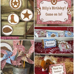Western Birthday Printables, Cowboy Birthday Party Printable Set, DIY ...