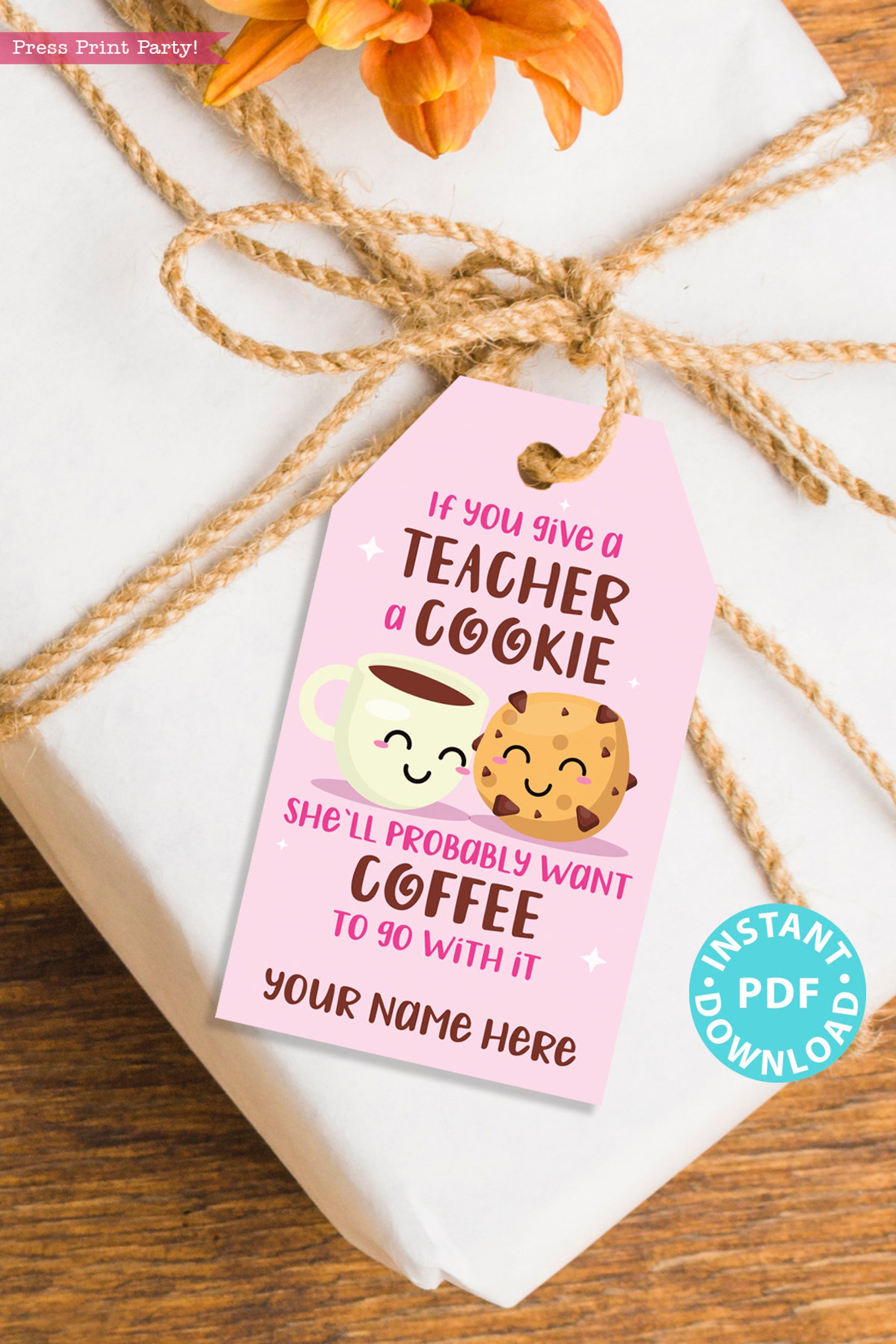 EDITABLE Teacher Appreciation Gift Tags Printable for Cookies - Etsy
