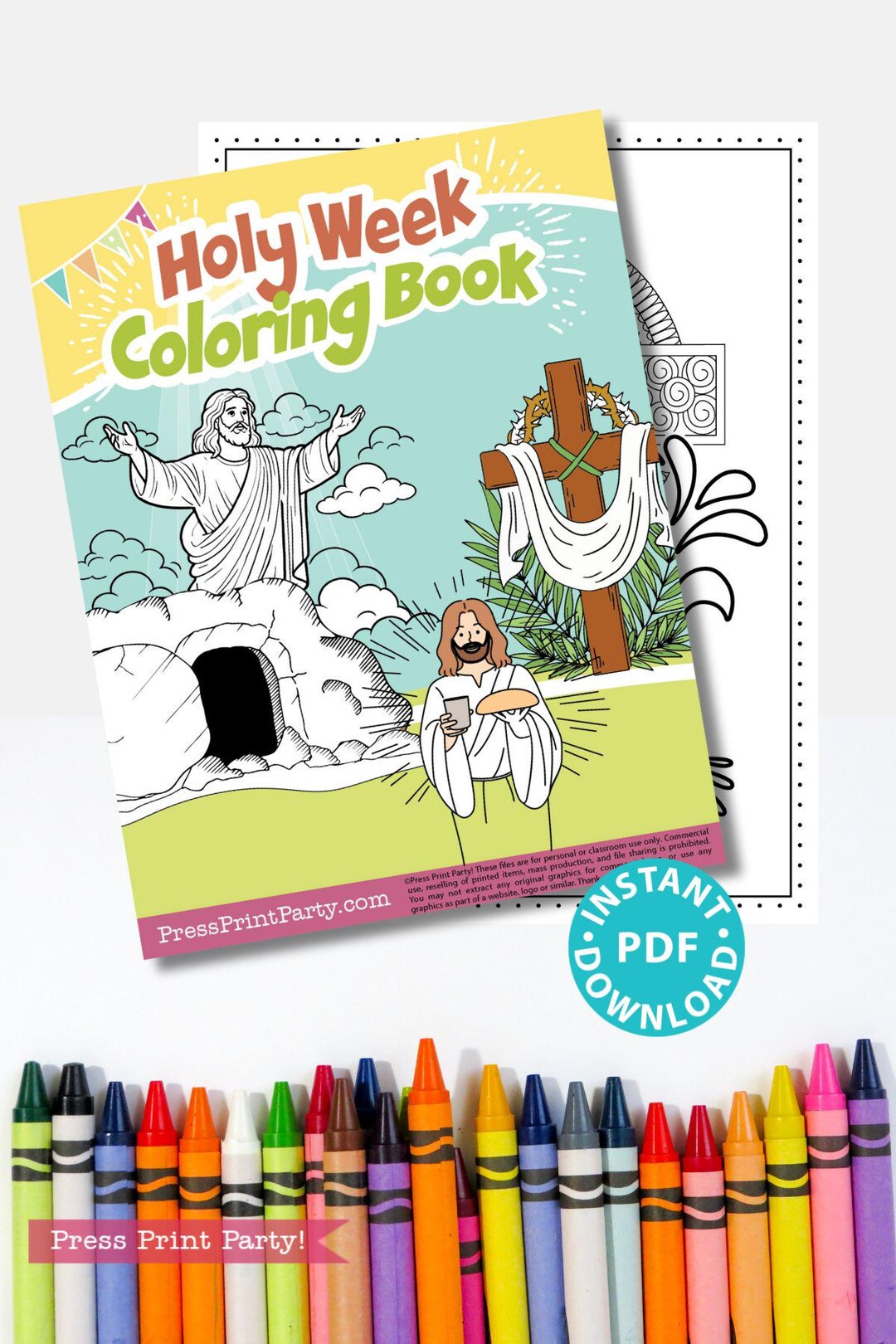 Easter Holy Week Coloring Pages Christian Kids Sunday School Printable ...