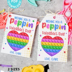 Pop It Valentines Printable Tags, EDITABLE Names, Wishing You a Poppin ...