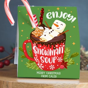 Snowman Soup Labels Printable Small Holiday Gift for Kids Stocking ...