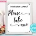 Please Take One Sign Printable, Baby Shower, Wedding, Bridal Shower ...