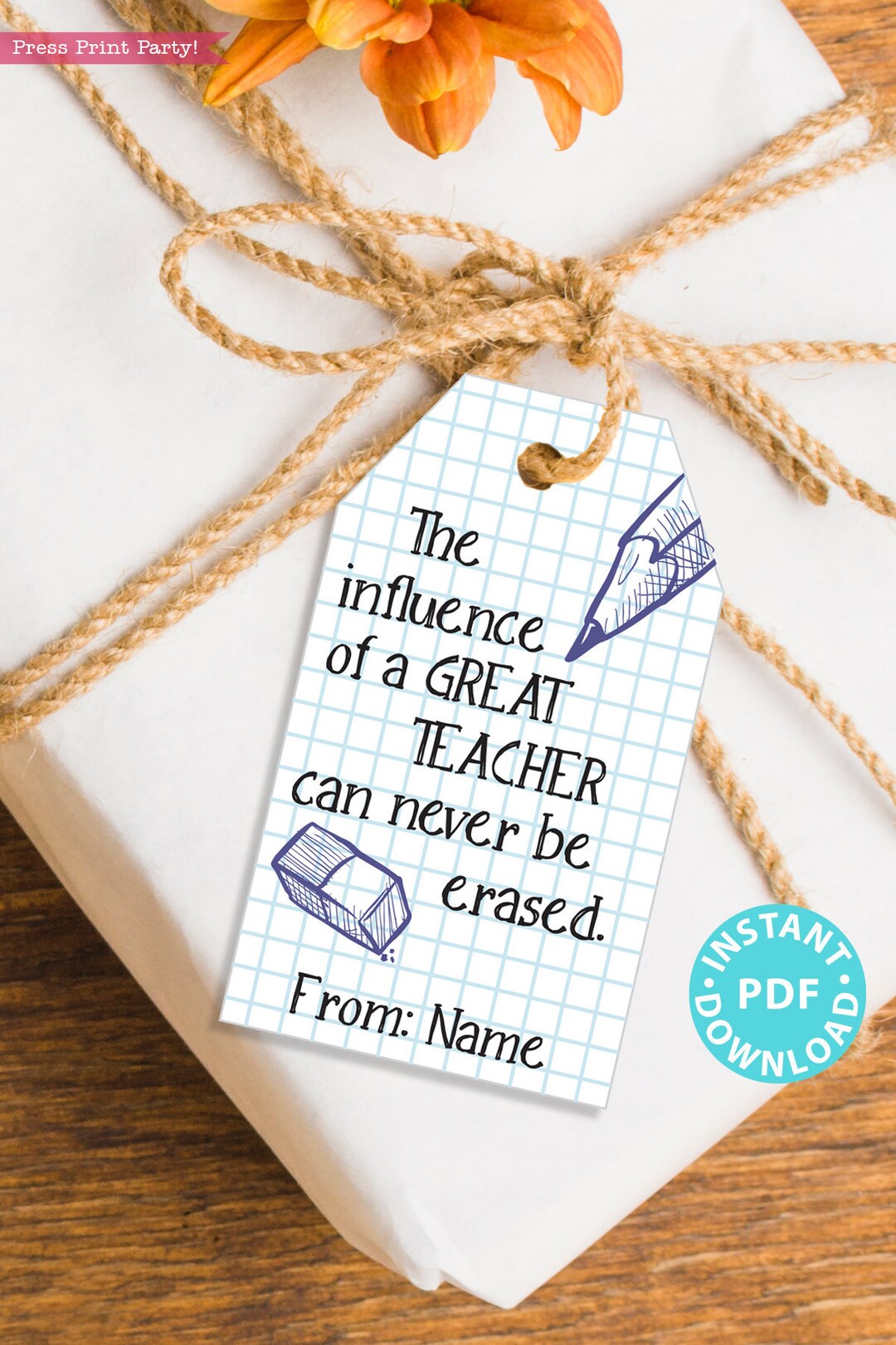 EDITABLE Teacher Appreciation Gift Tags Printable, Thank You, "the ...