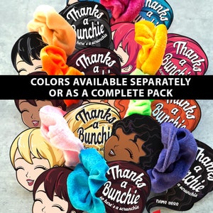 Scrunchie Holder Tag Printable, Blue Hair Girl, Thanks a Bunchie Here's ...