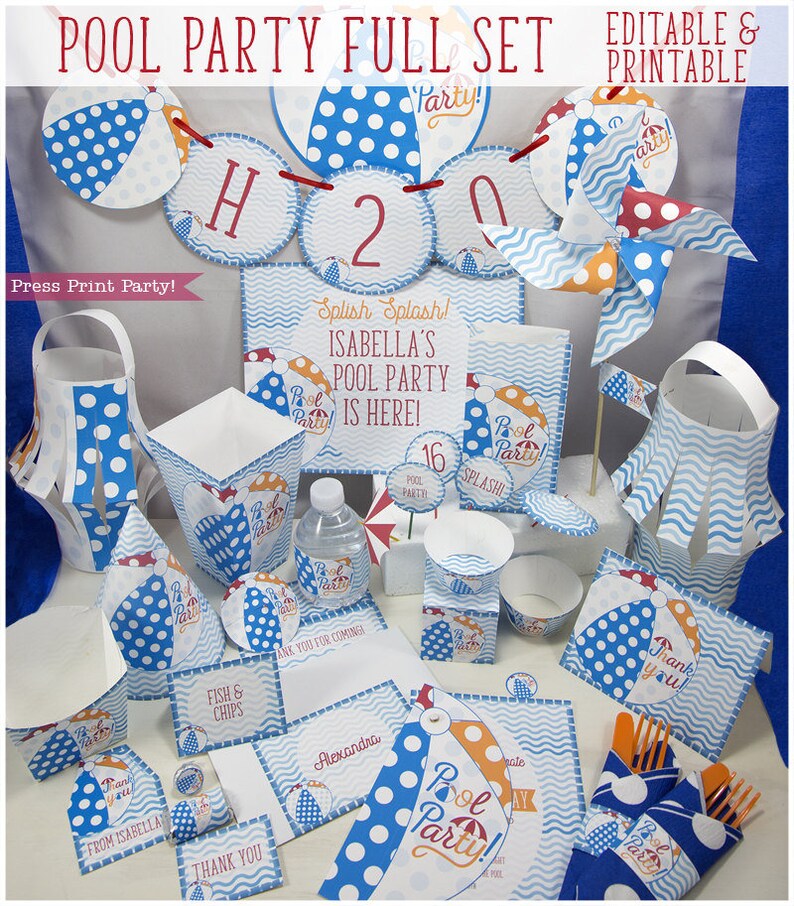 Pool Party Decorations Pool Party Birthday Decor Swimming | Etsy