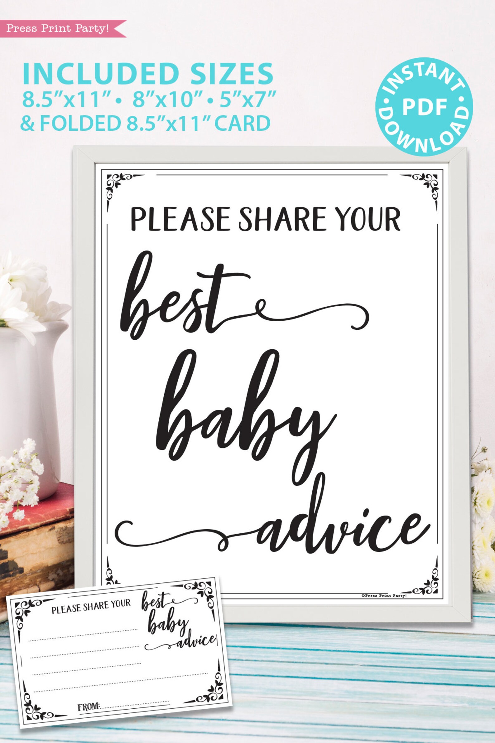 Mom Advice Card & Sign Printable Best Baby Advice for Mom - Etsy