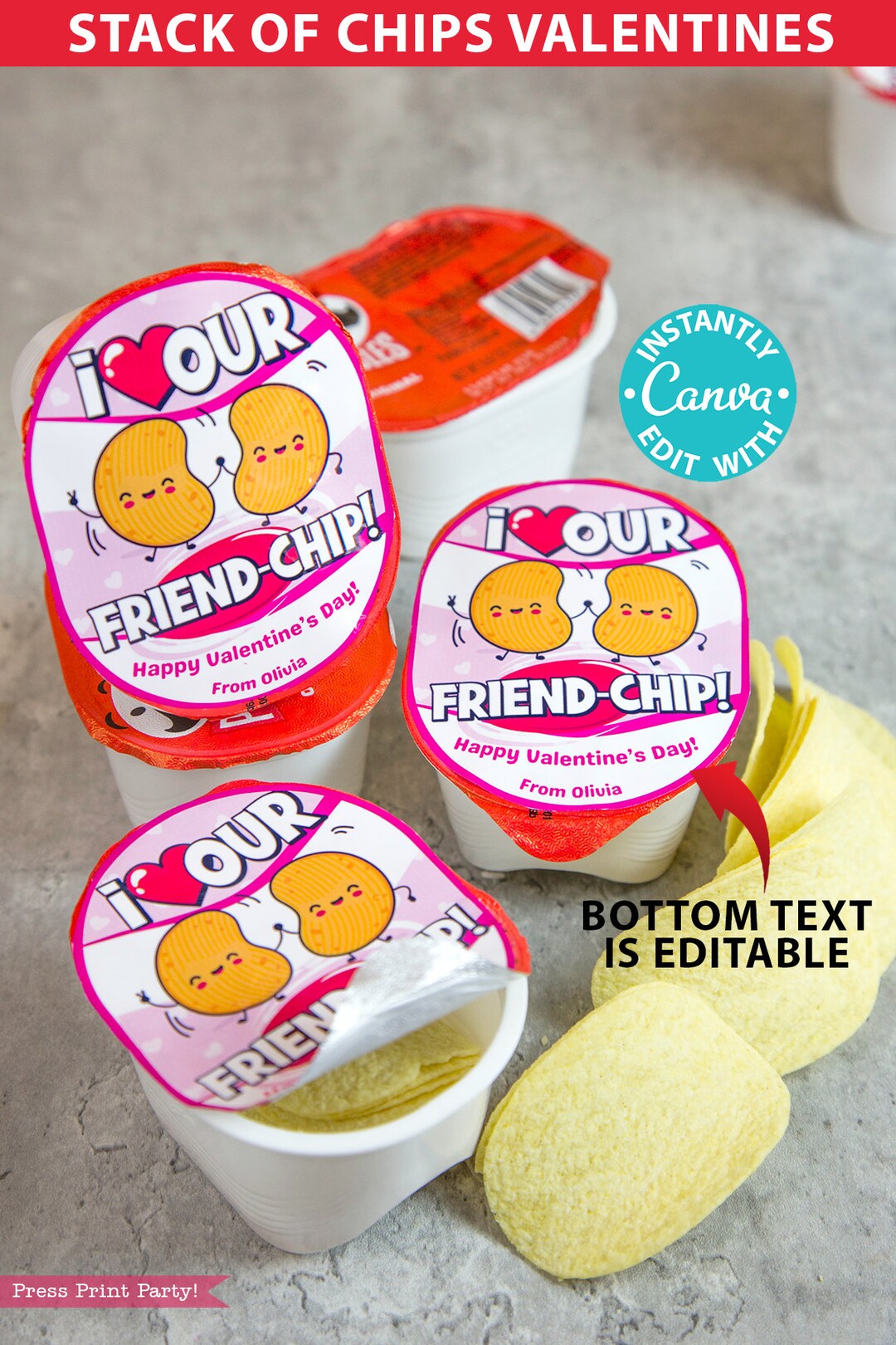 Chips Kids Valentines Printable for Snack Size Chips Classroom ...