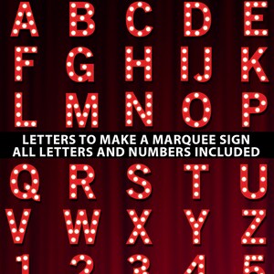 Movie Night Marquee Letters Printable for Birthday Party or Oscar Party ...