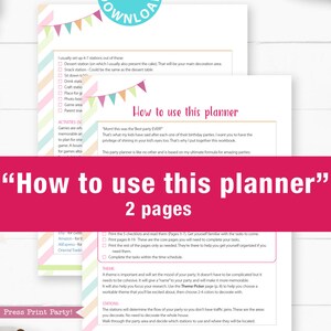 Kids Birthday Party Planner Ultimate Birthday Party Checklist, Party ...