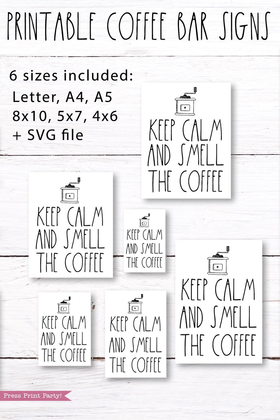 Coffee Station Sign Keep Calm and Smell the Coffee Printable - Etsy