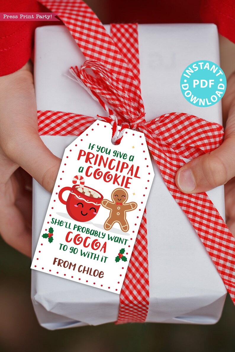 EDITABLE Christmas Teacher Gift Tags Printable for Cookies / Hot Cocoa ...